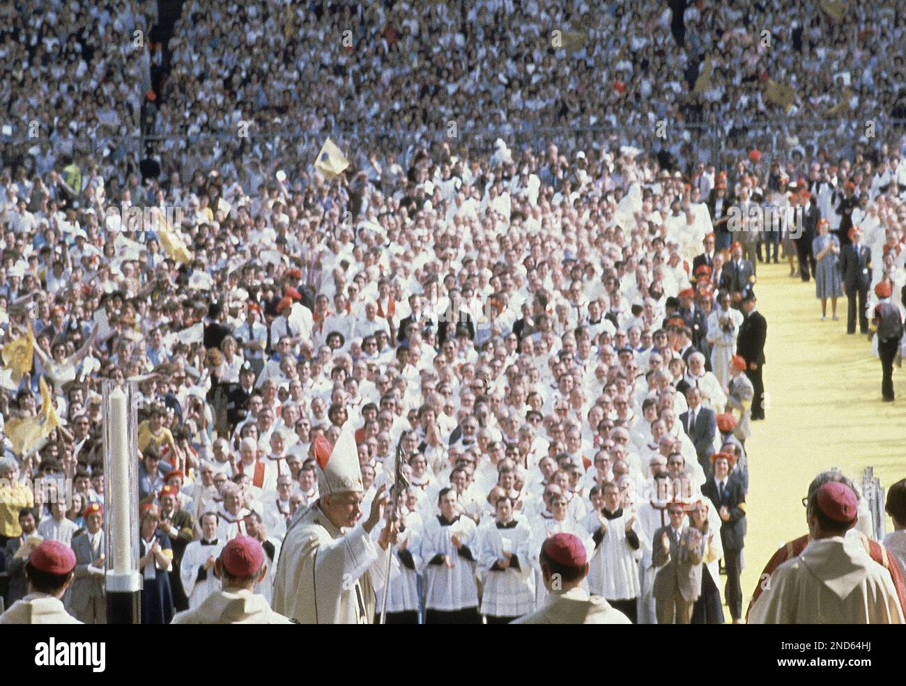 Pope John Paul II, leader of the Roman Catholic Church pictured during ...