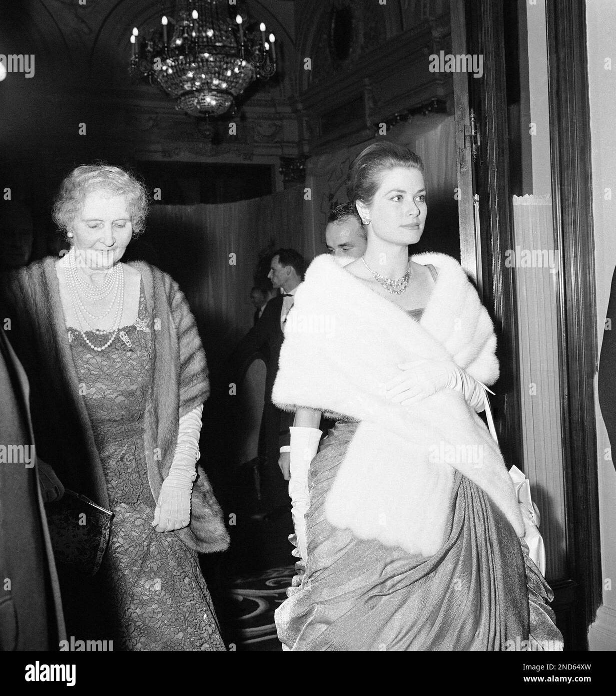 Princess Grace of Monaco, right, is accompanied by Lady Patricia Ramsay ...