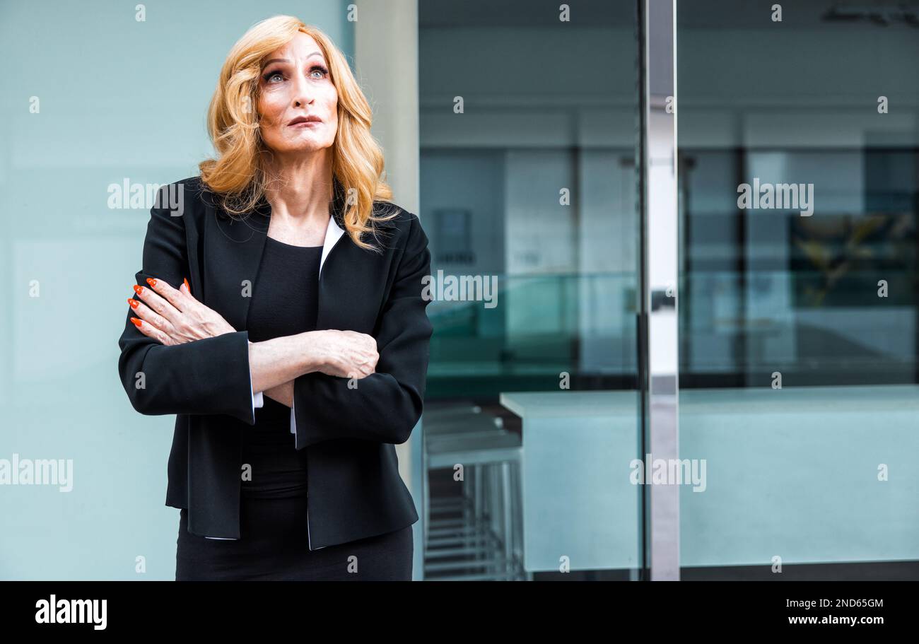 Transgender business woman lifestyle moments in downtown, Los angeles ...