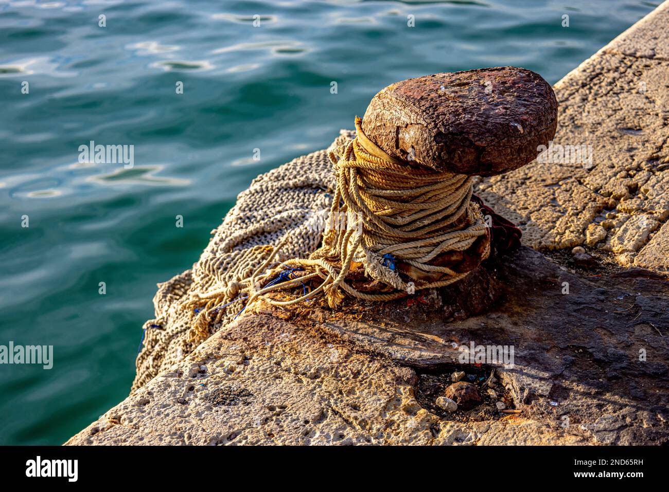 Old and Rusty Mooring Post Stock Photo - Alamy