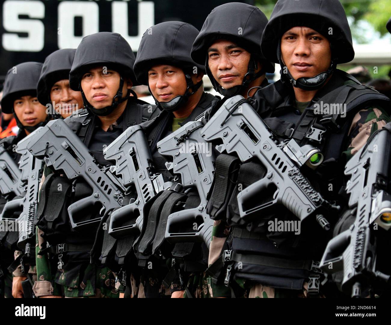 A squad of the Maritime unit of the Philippine National Police prepare ...