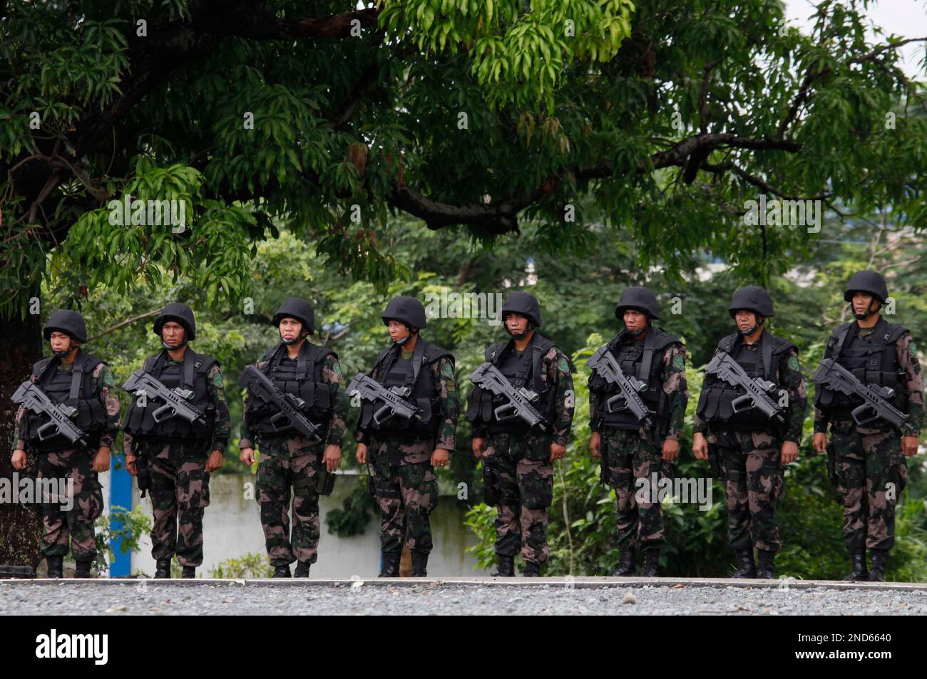 A squad of the Maritime unit of the Philippine National Police prepare ...