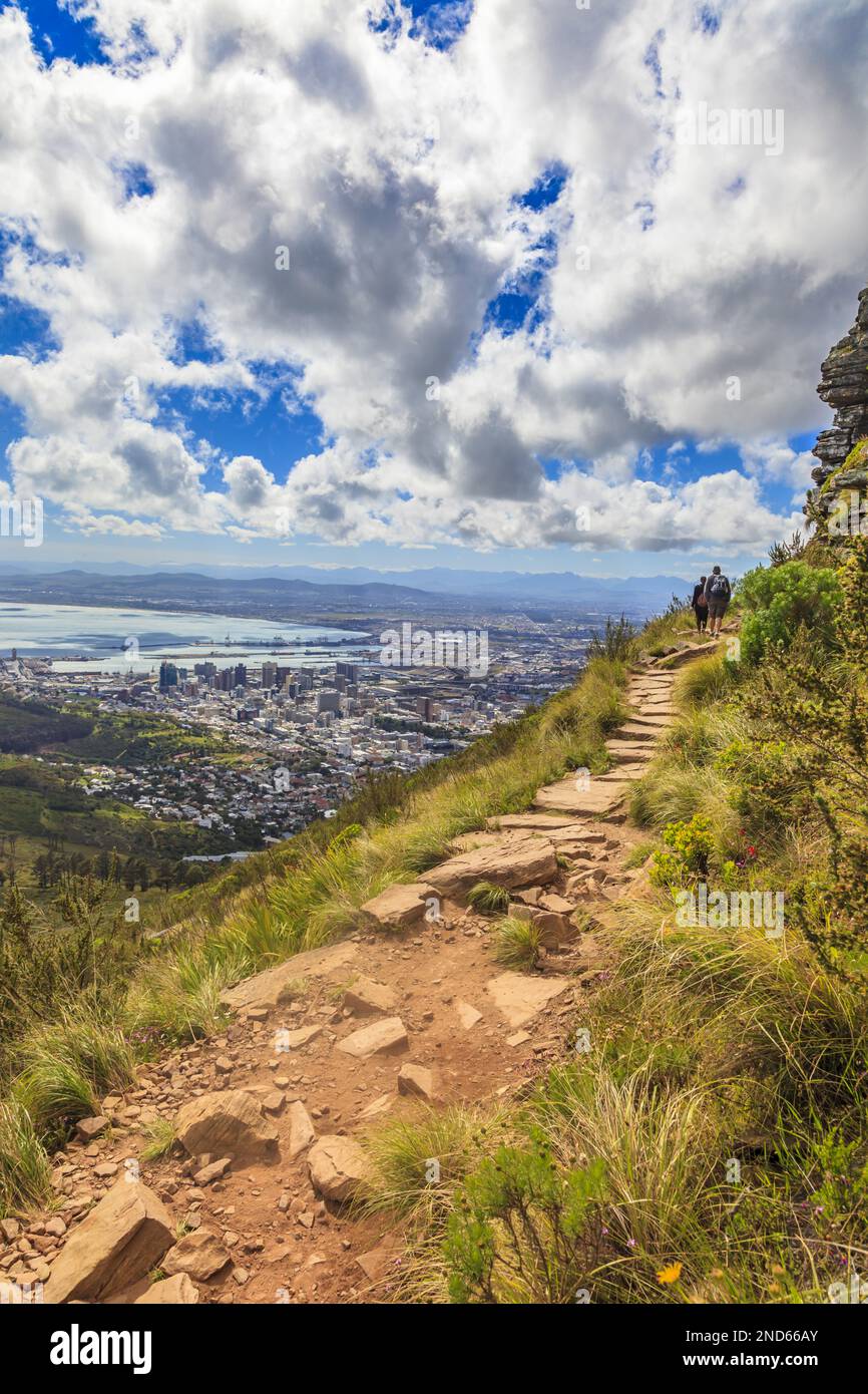 Photograph of Cape Town and Table Mountain from the ascent path to ...