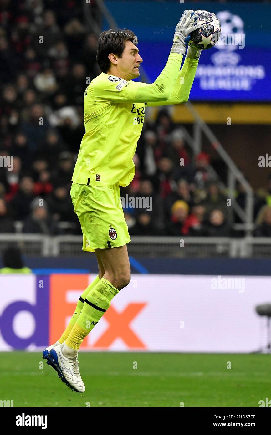 Ciprian Tatarusanu of AC Milan in action during the Uefa Champions ...