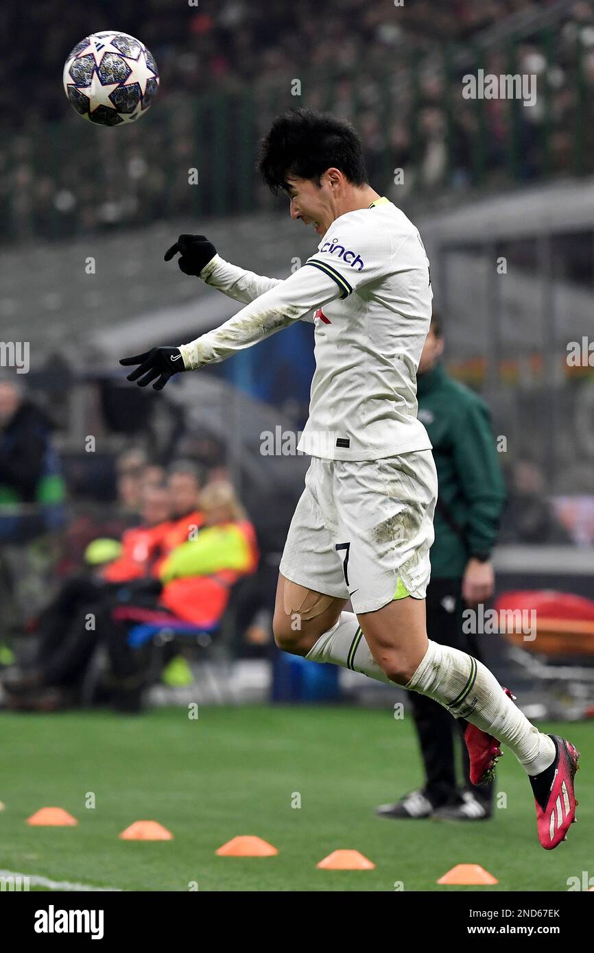 Heung-Min Son of Tottenham Hotspur in action during the Uefa Champions ...
