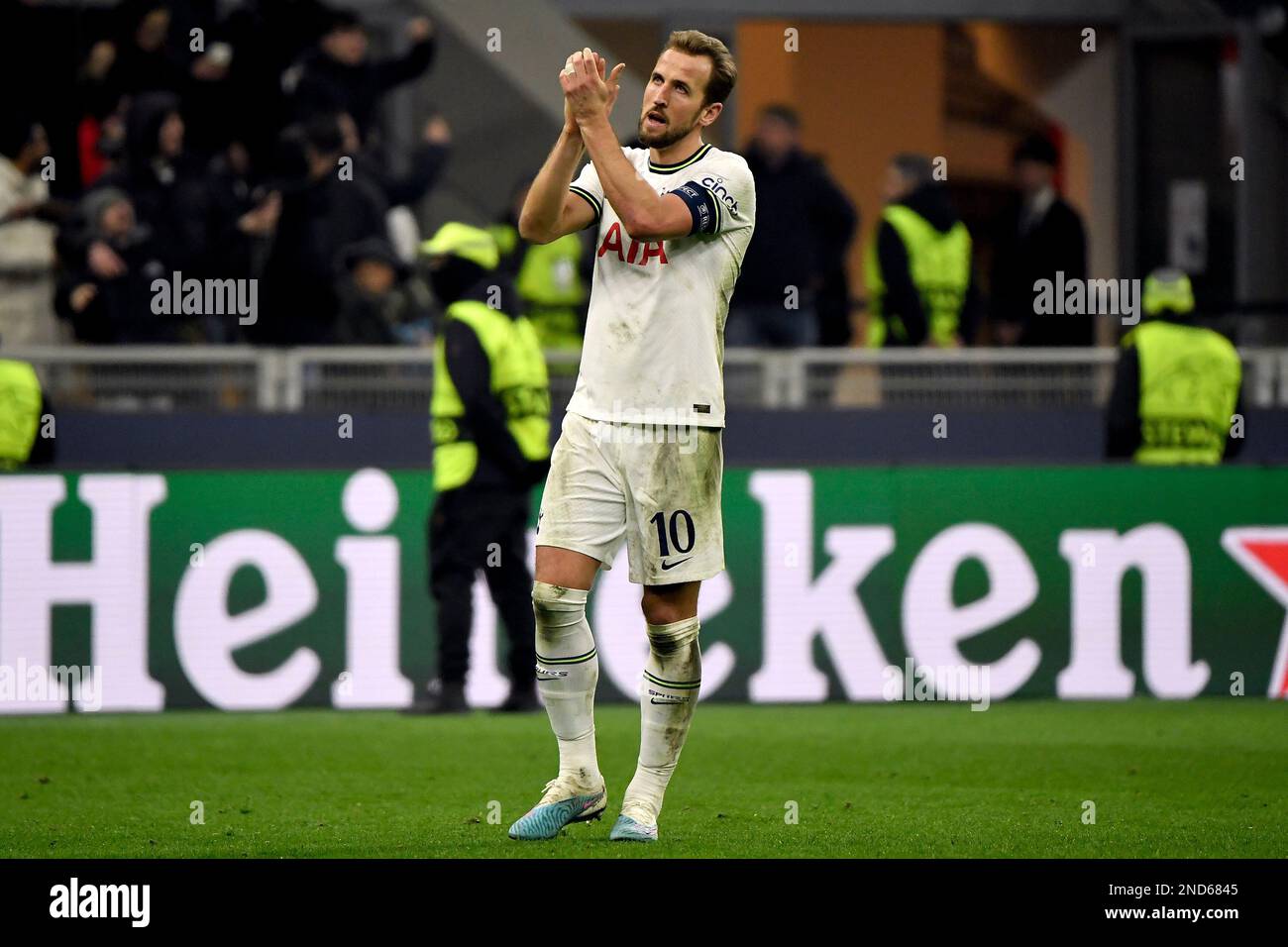 Harry Kane of Tottenham Hotspur claps the supporters at the end of the ...