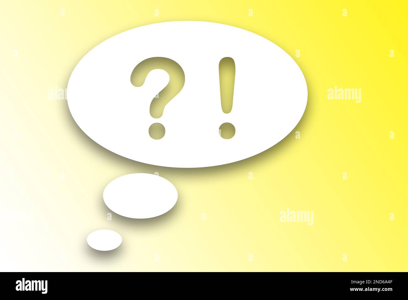 White speech bubble with question mark and exclamation mark Stock Photo ...