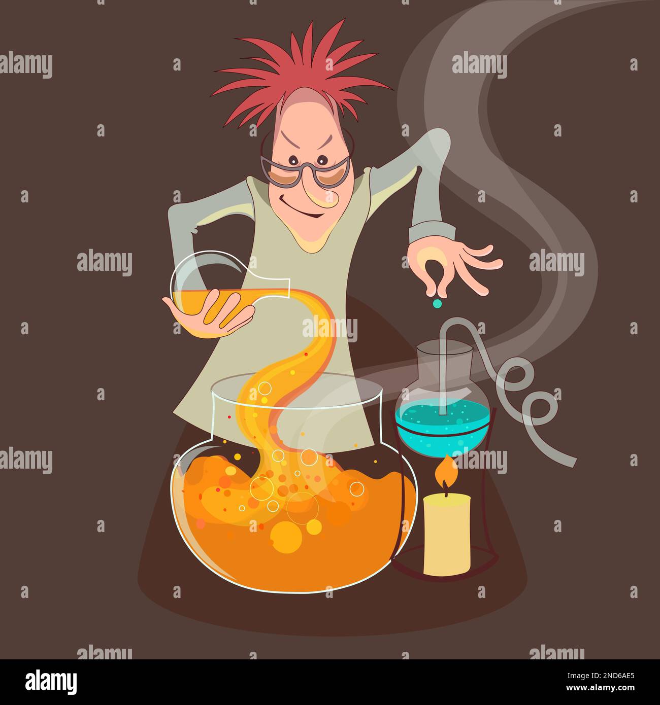 Mad professor illustration Stock Vector Images - Alamy