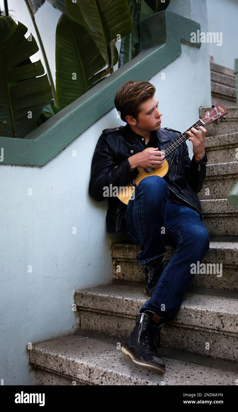 18-year-old, singer songwriter Joshua Tazman near his home in San ...
