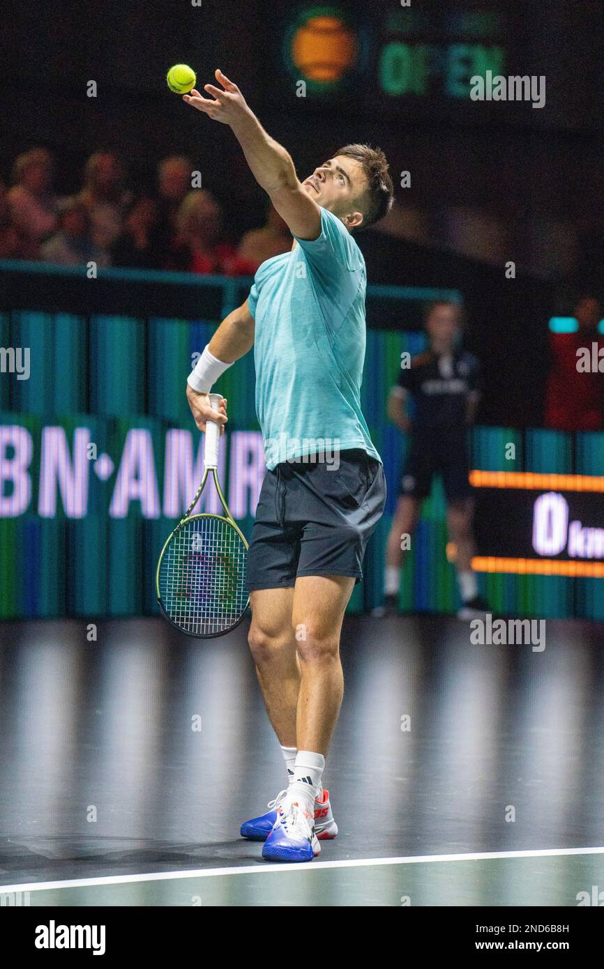 ROTTERDAM, THE NETHERLANDS - FEBRUARY 13 : Petros Tsitsipas of Greece ...