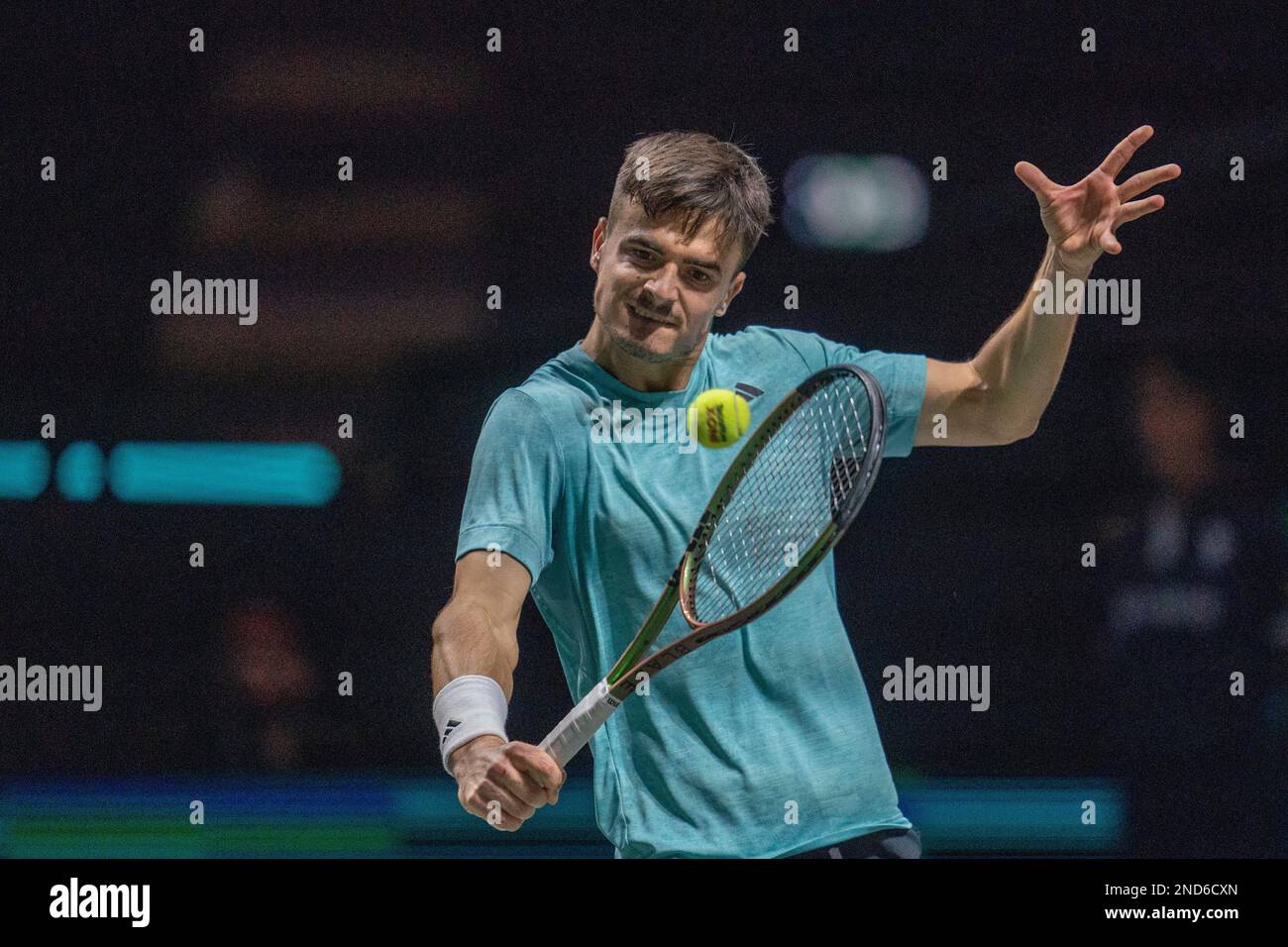 ROTTERDAM, THE NETHERLANDS - FEBRUARY 13 : Petros Tsitsipas of Greece ...