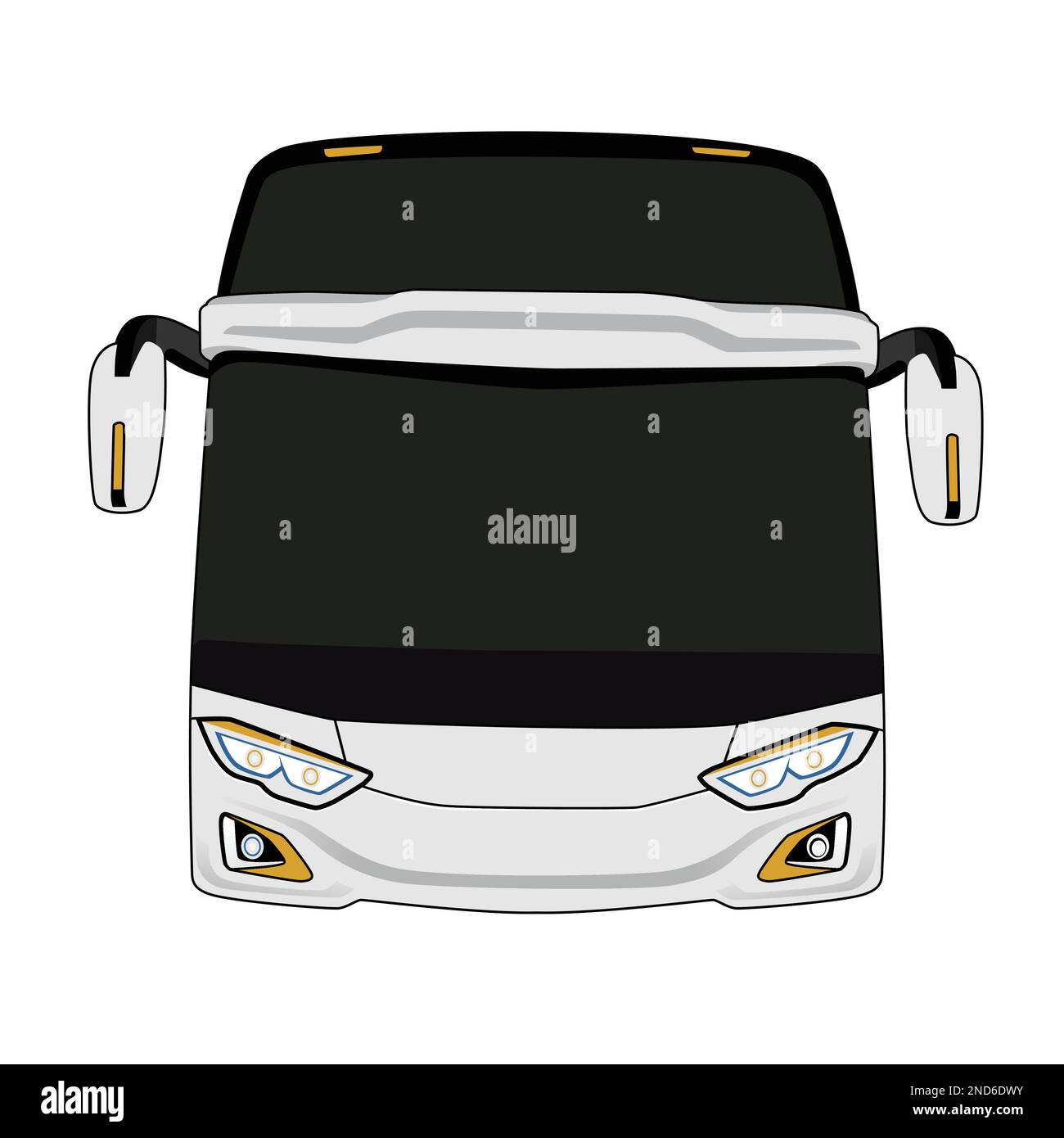 Front View of Indonesian Transportation Buses vector art Stock Vector ...