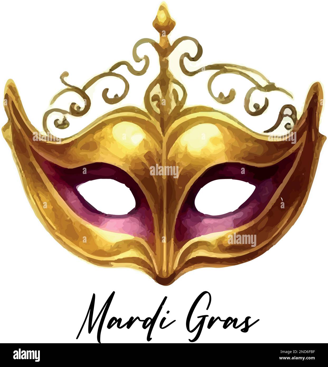 Carnival venetian mask from a splash of watercolor, colored drawing ...