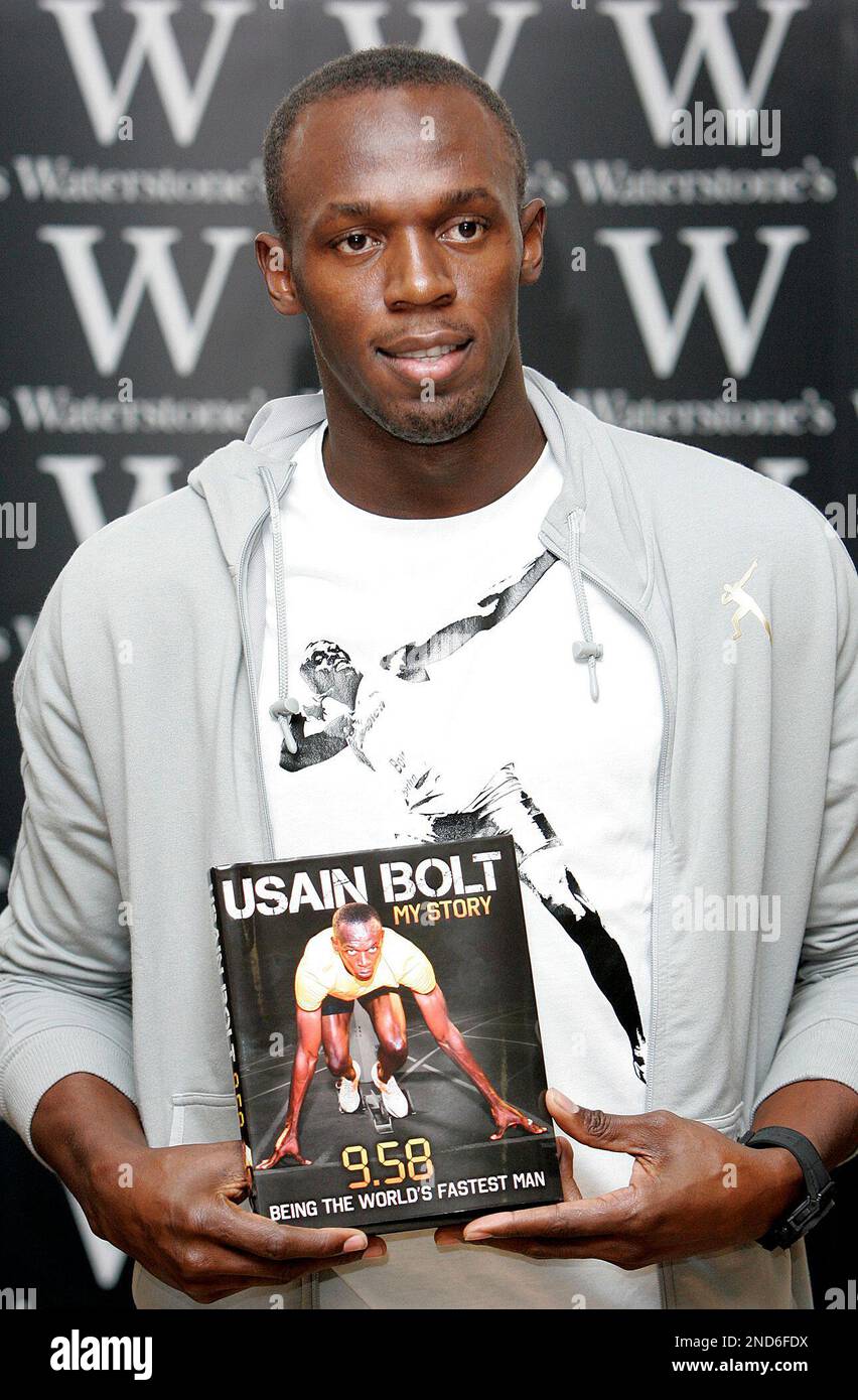 Jamaican sprinter Usain Bolt poses for the media during a photo ...