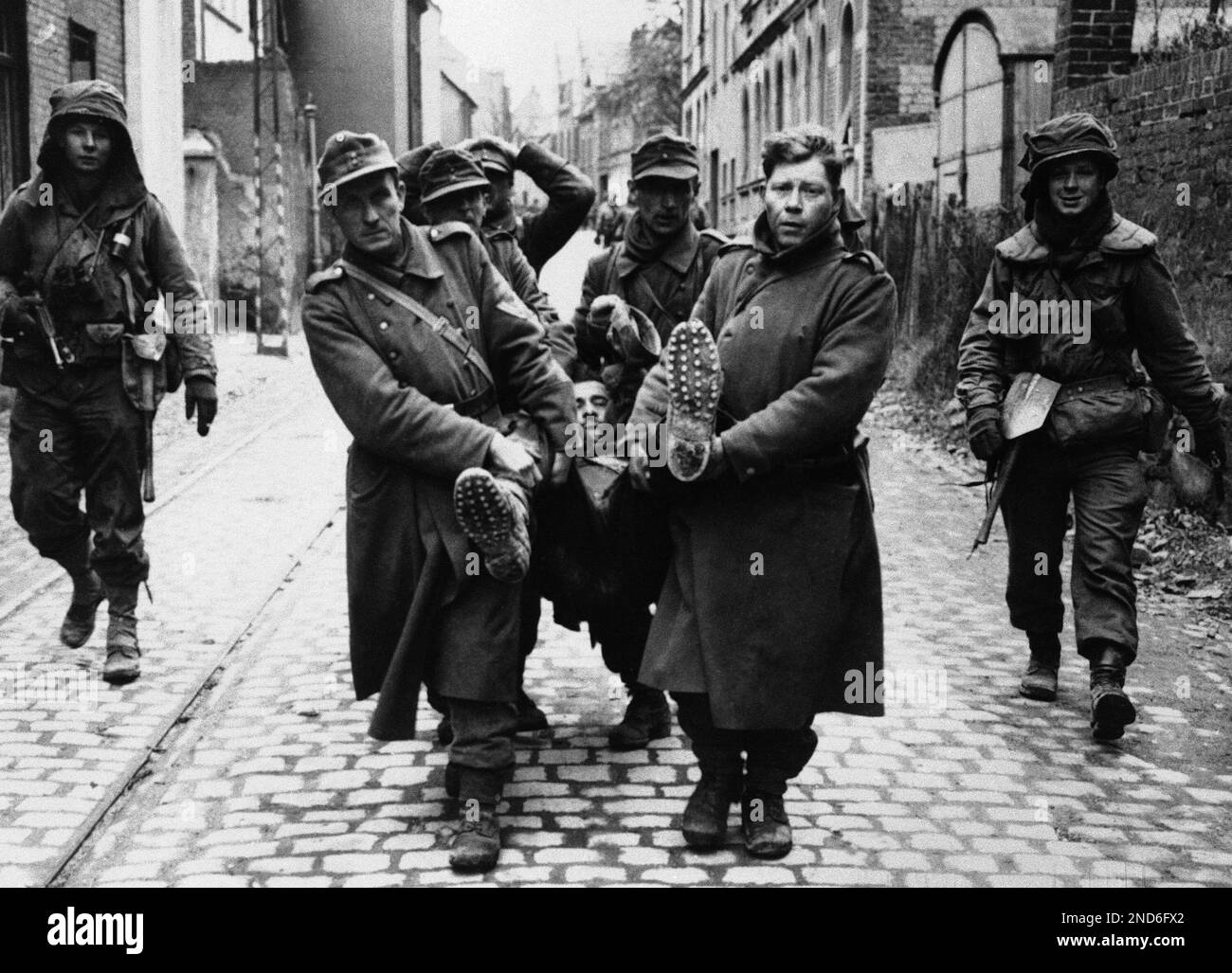 German prisoners captured by the U.S. Third Army after fierce street ...