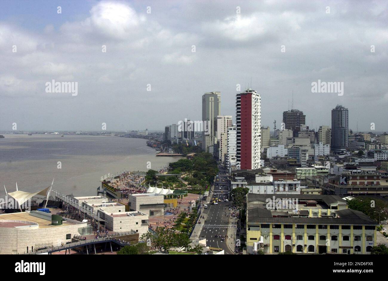 This July 2002 photo shows a view of the seaport of Guayaquil, Ecuador ...