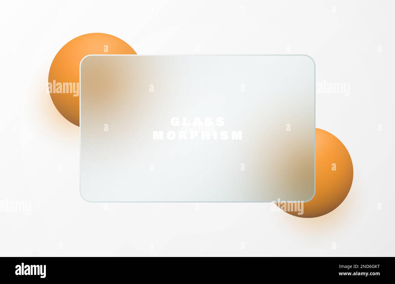 Flying sphere, blur on a light background with a frame of white frosted ...