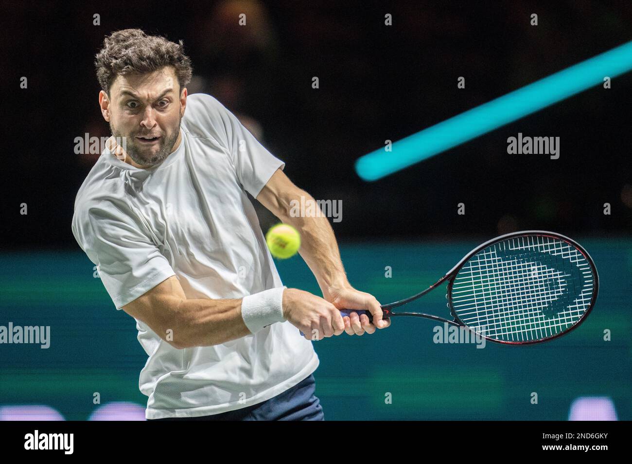 ROTTERDAM, THE NETHERLANDS - FEBRUARY 13 : Aslan Karatsev in action ...