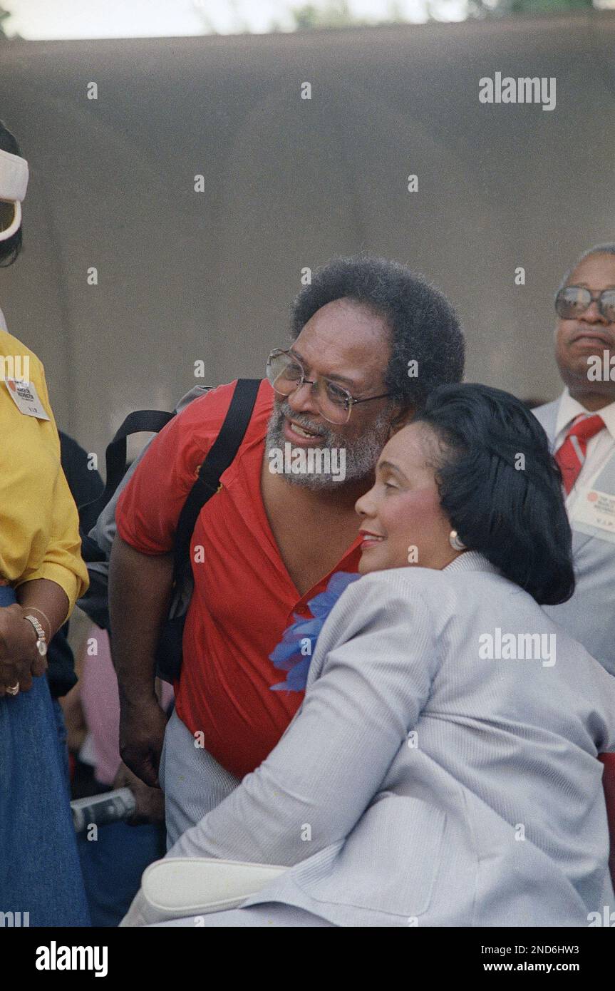 Rev. Cecil Williams, San Francisco, greets Mrs. Coretta Scott King ...