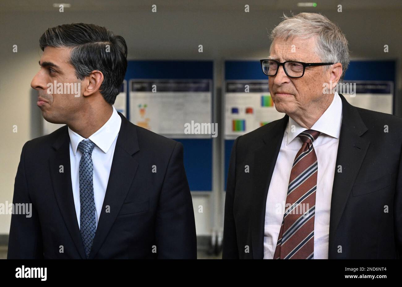 Prime Minister Rishi Sunak and billionaire philanthropist Bill Gates ...