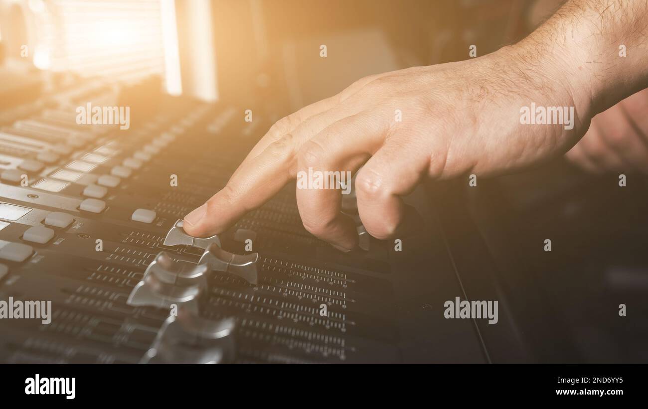 Recording Studio Mixing Console Stock Photo Alamy