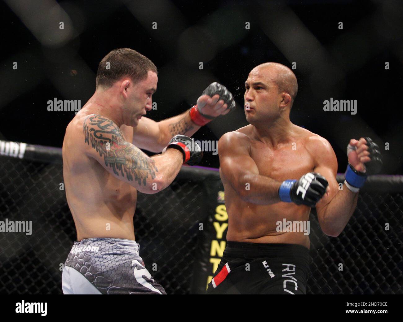 Frankie Edgar, left, in action against BJ Penn during their UFC fight ...