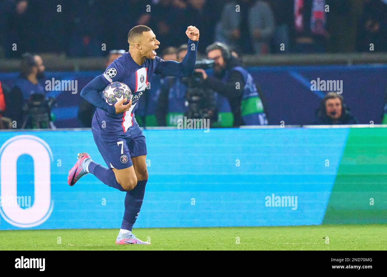 Kylian MBAPPE, PSG 7 celebrate offside goal in the eighth finals match ...