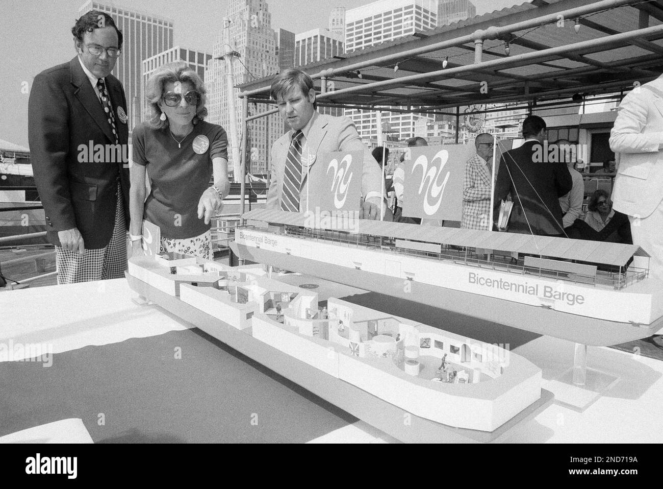 Philip C. Johnson, right, special project director of the New York ...