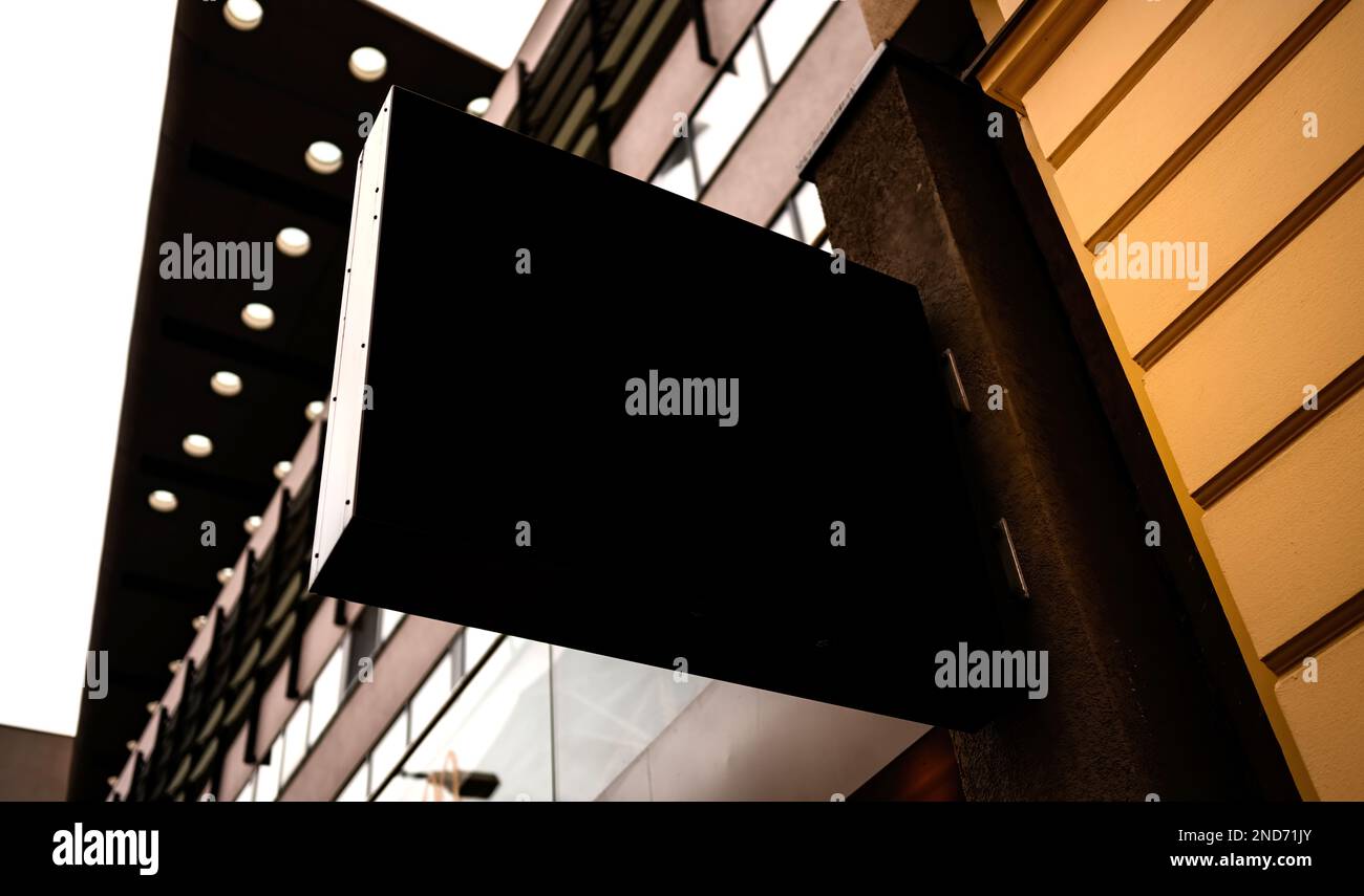 Black billboard in the city street for your text, logo or design Stock ...