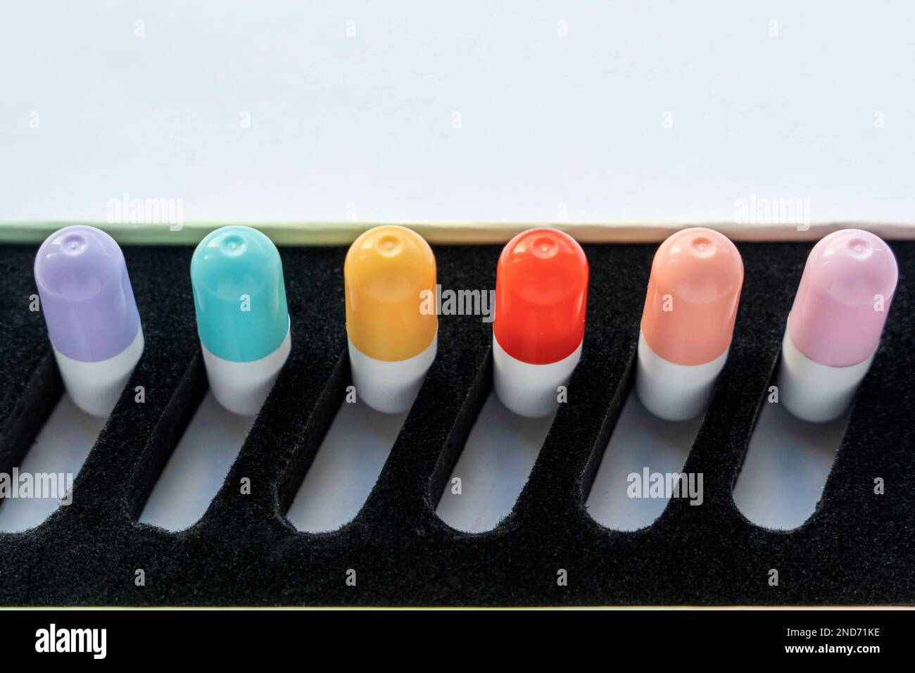 a set of tablets, vitamins in capsules lying in a special box Stock ...