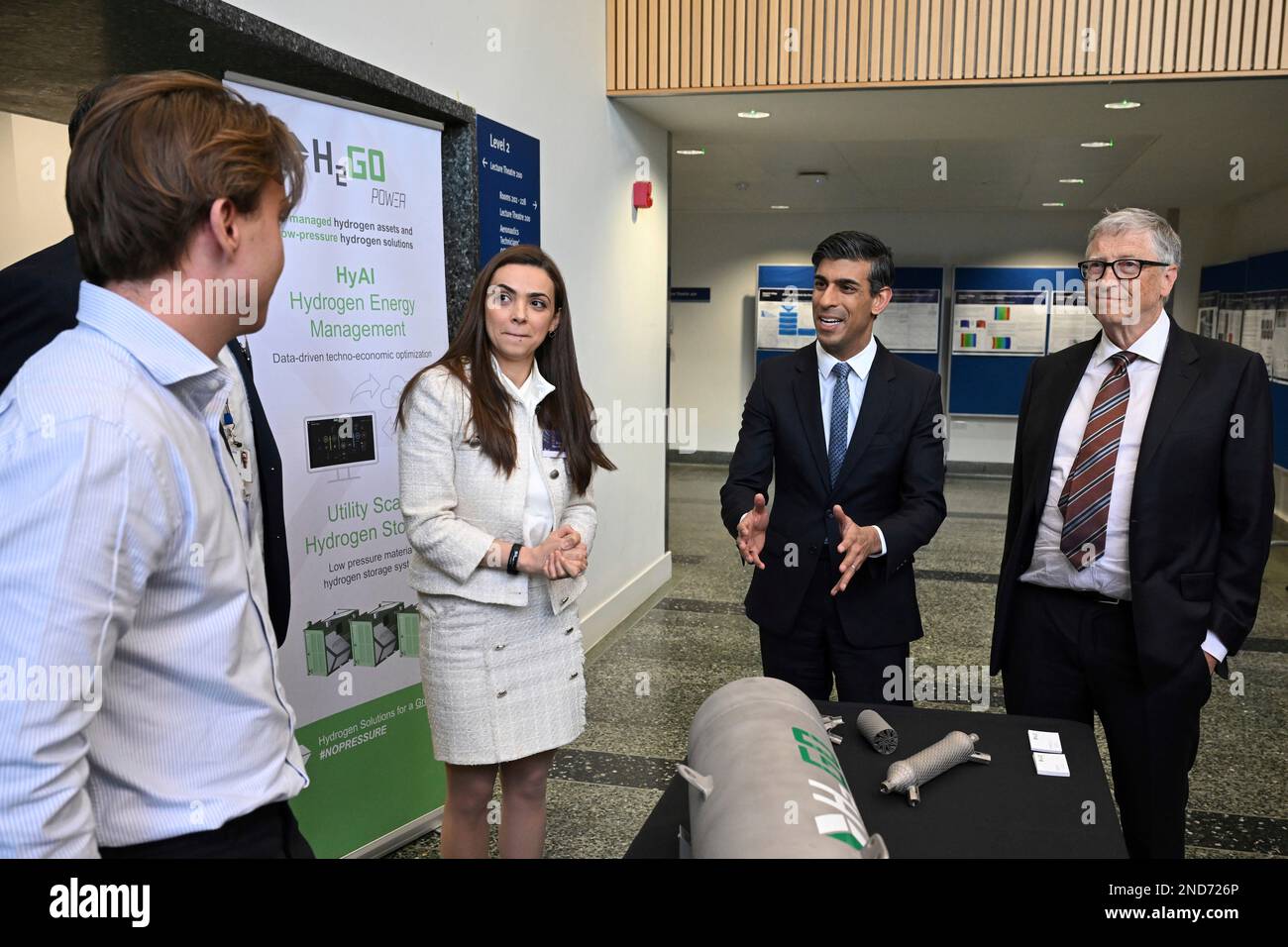Britain's Prime Minister Rishi Sunak, second right, and Bill Gates ...