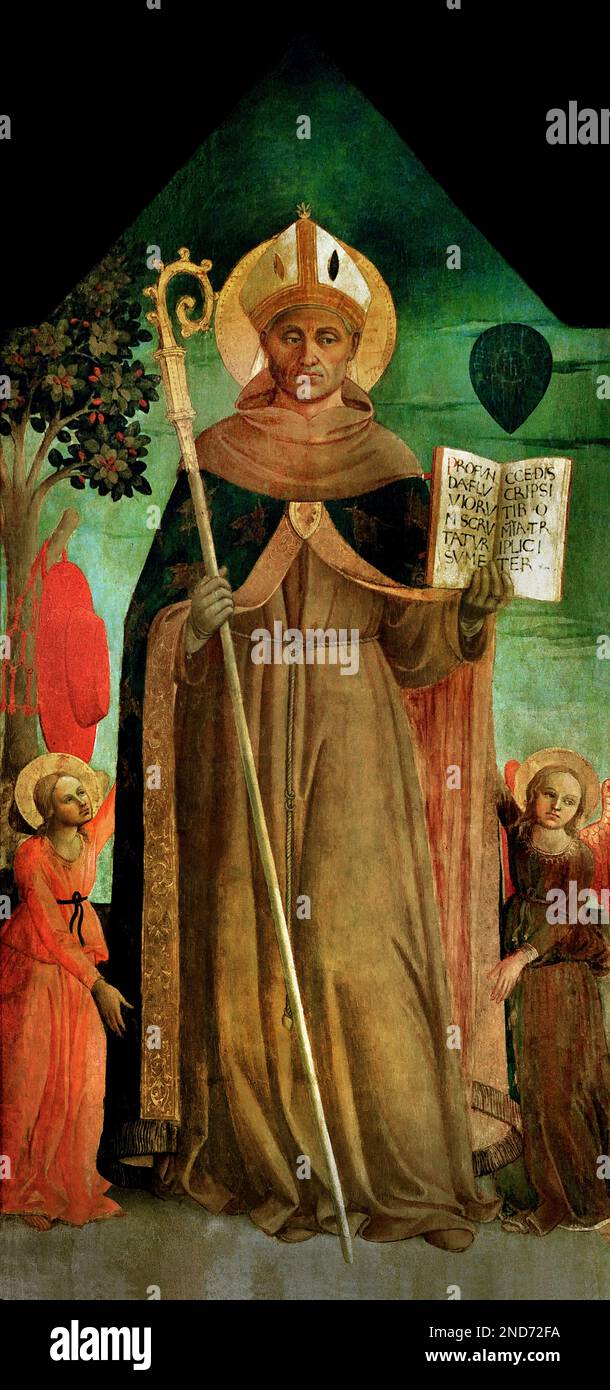 St Bonavature between two angels 15th Century, by Domenico Di Michelino ...