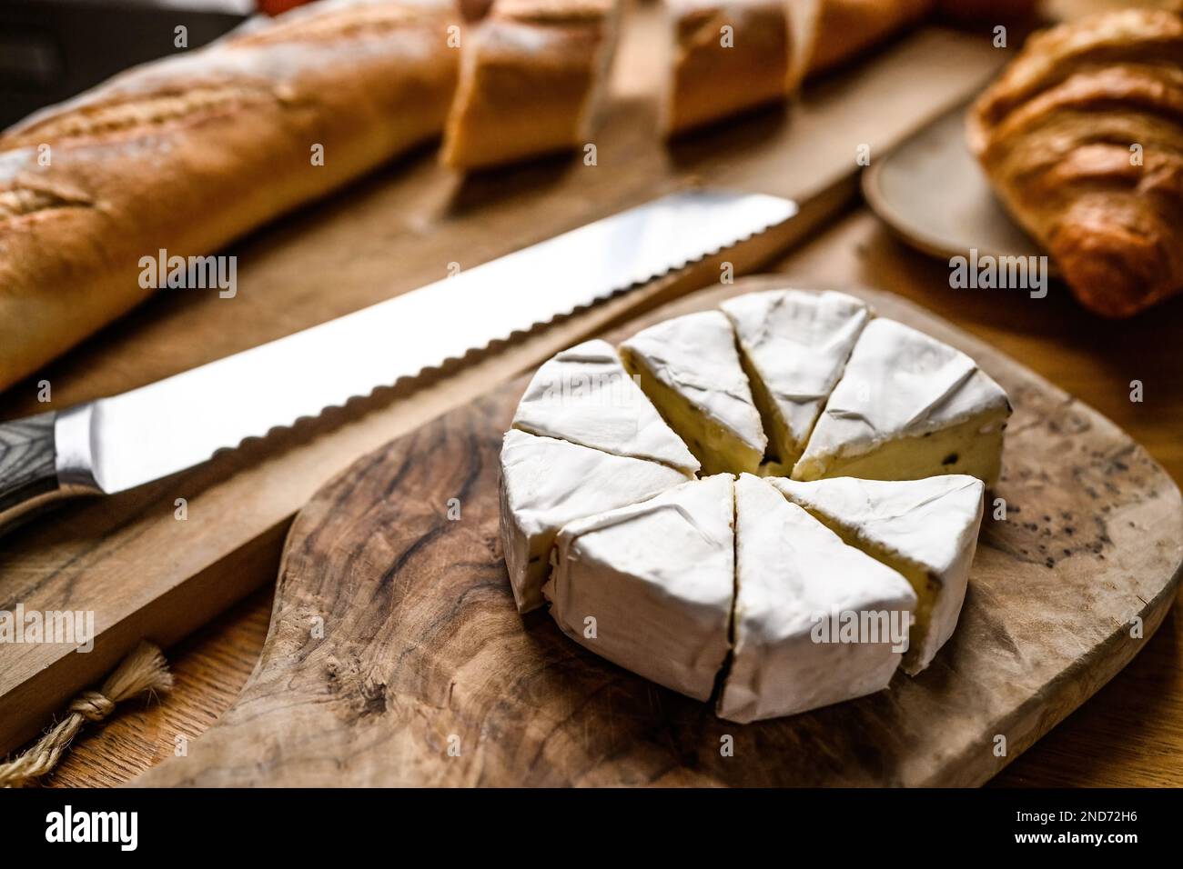 Delicious brie cheese with white mold Stock Photo - Alamy