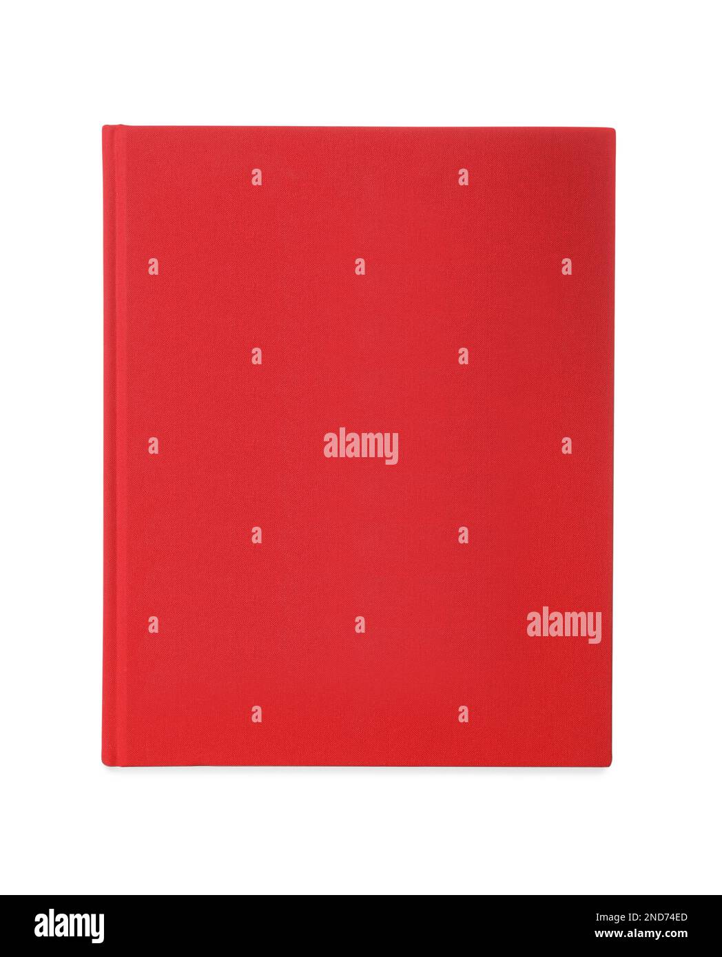 Book with red cover on white background Stock Photo - Alamy