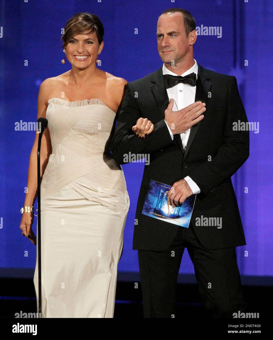 Chris Meloni, right, and Mariska Hargitay present during the 62nd ...