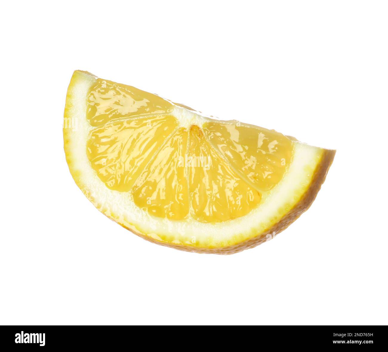 Fresh ripe lemon slice isolated on white Stock Photo - Alamy