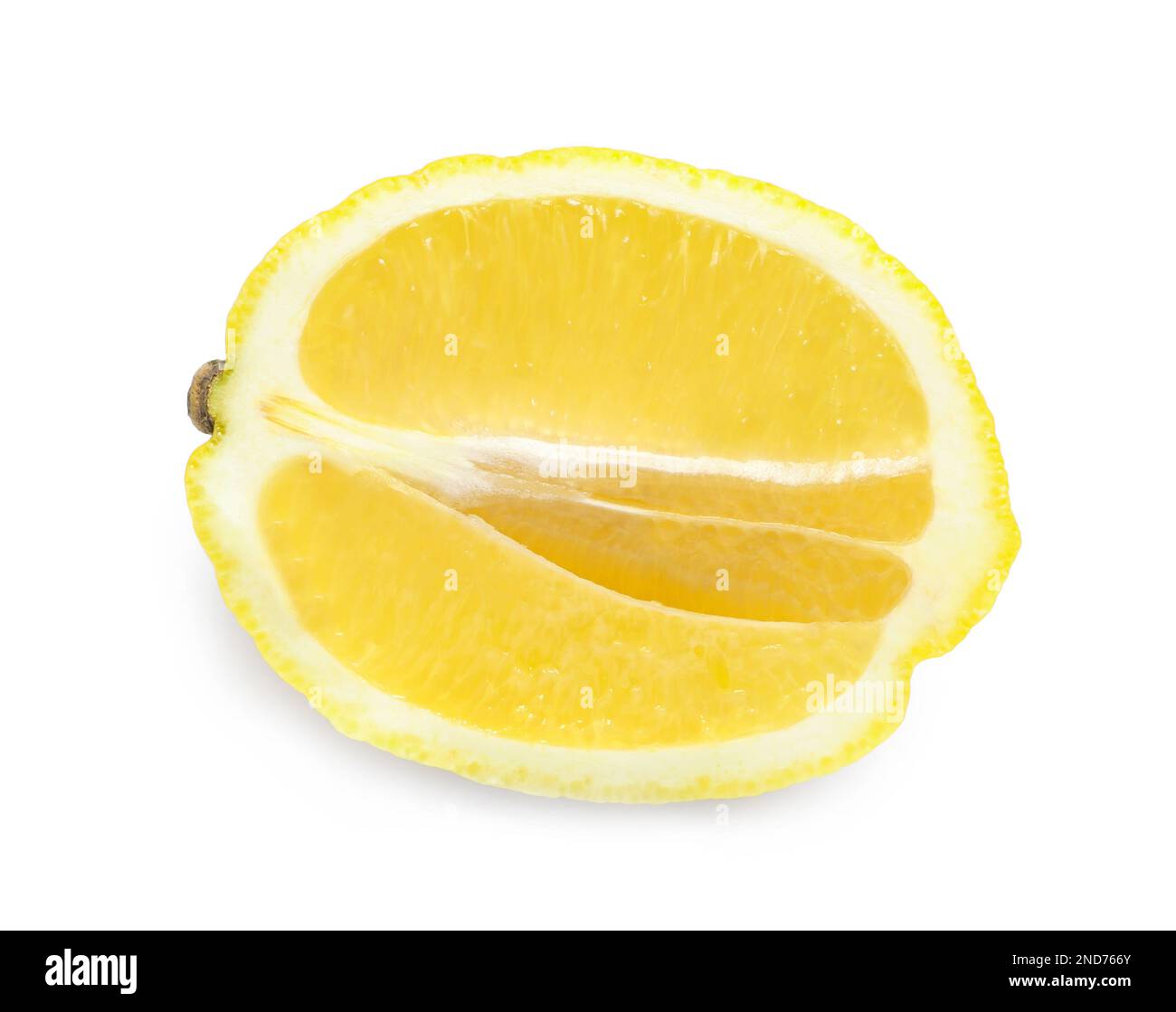 Fresh ripe lemon half isolated on white, top view Stock Photo - Alamy