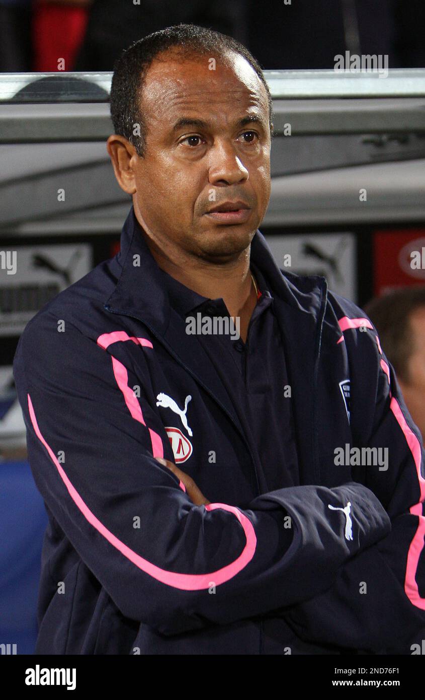 Bordeaux's coach Jean Tigana is seen during the French League one ...