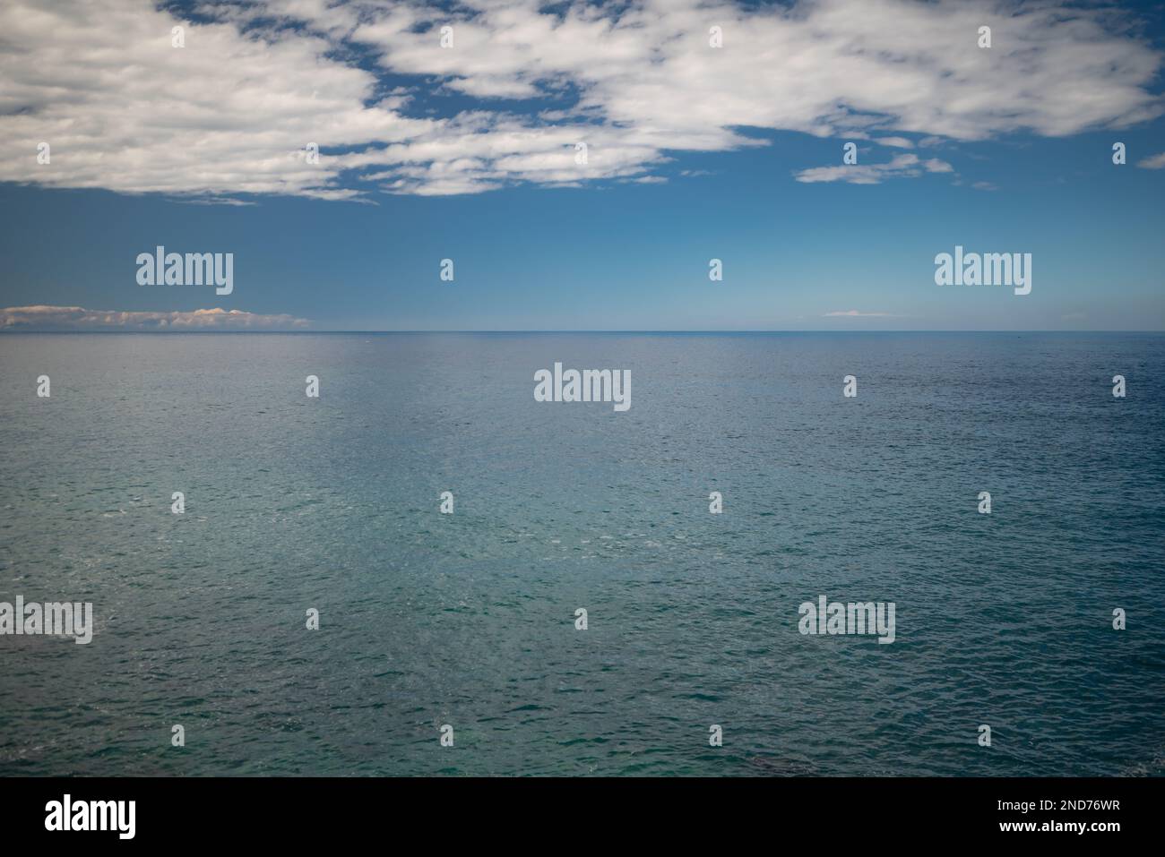Blue ocean or sea background with blank space. Blue sky and white ...