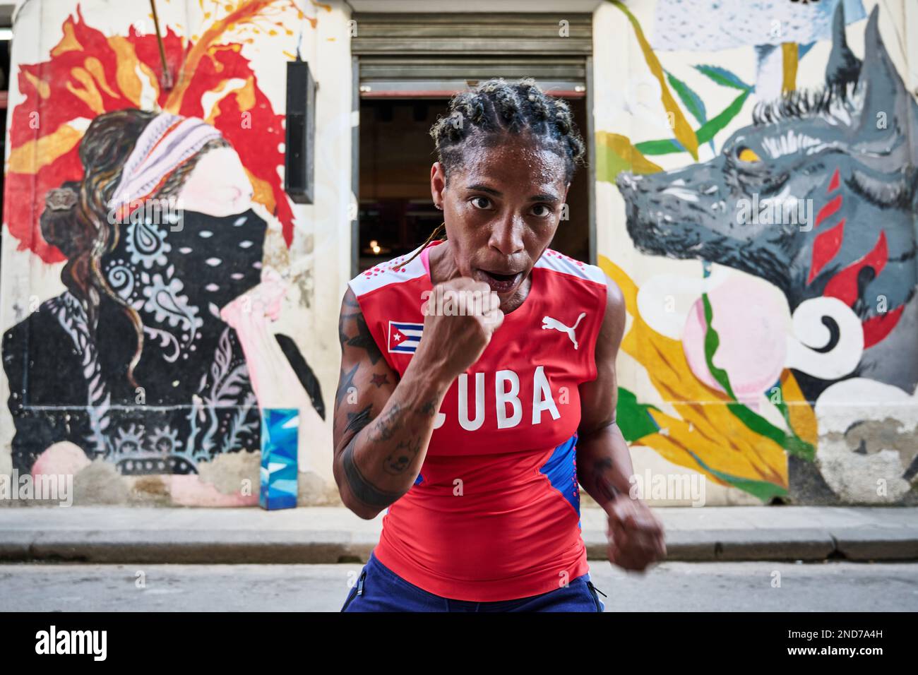 Namibia Flores Rodriguez a female cuban boxer Stock Photo - Alamy