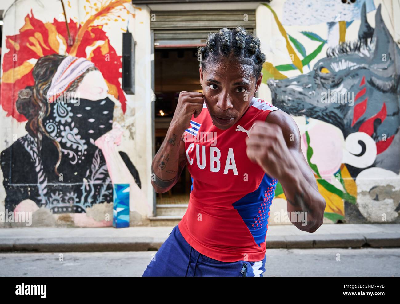 Namibia Flores Rodriguez a female cuban boxer Stock Photo - Alamy