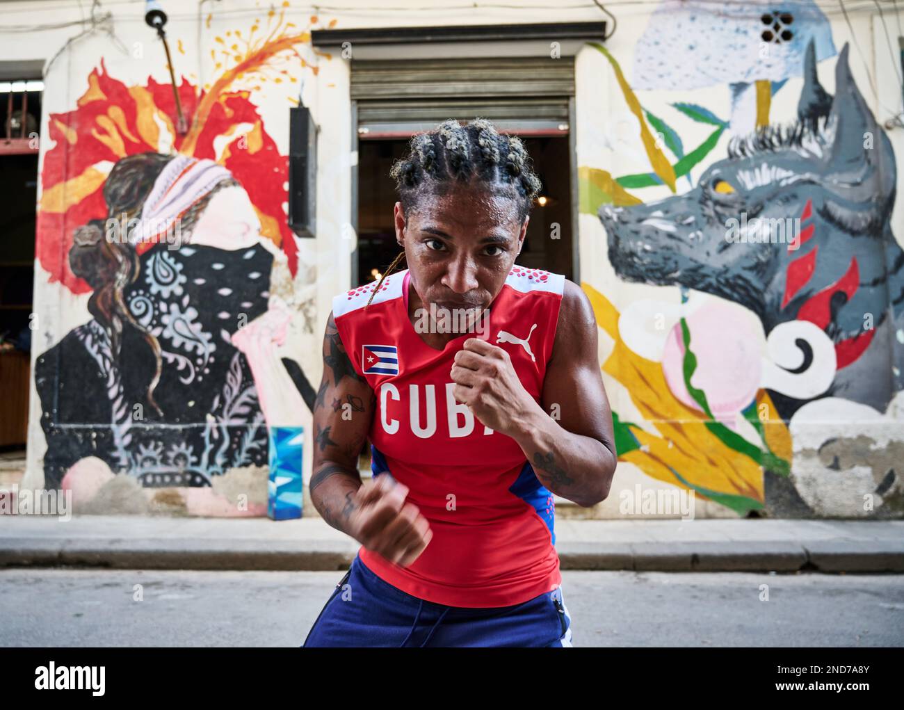 Namibia Flores Rodriguez a female cuban boxer Stock Photo - Alamy