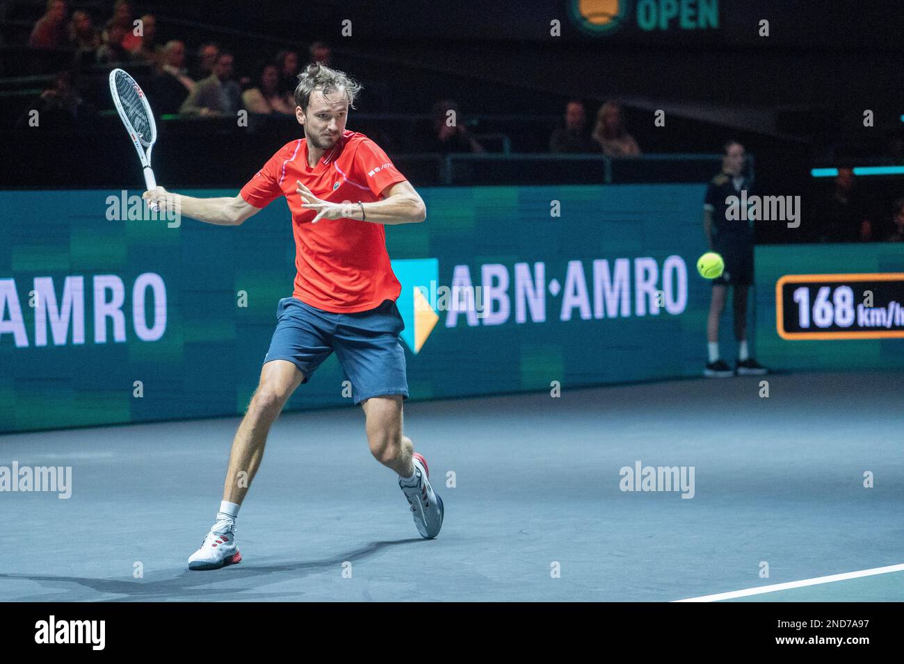 ROTTERDAM, THE NETHERLANDS - FEBRUARY 14 : Daniil Medvedev in action ...