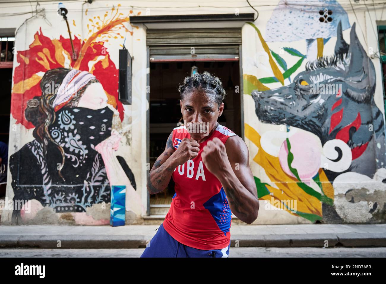 Namibia Flores Rodriguez a female cuban boxer Stock Photo - Alamy