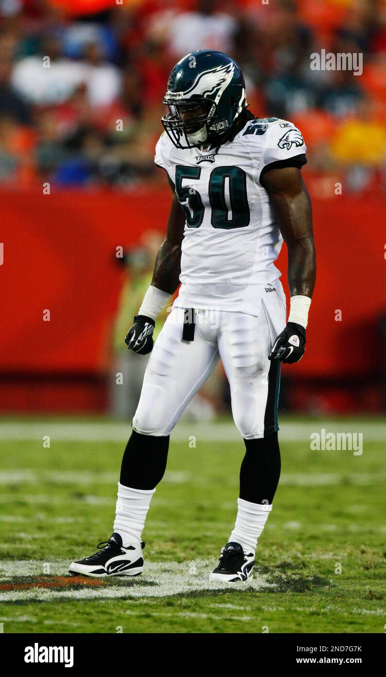 Philadelphia Eagles linebacker Ernie Sims (50) during the first half of ...