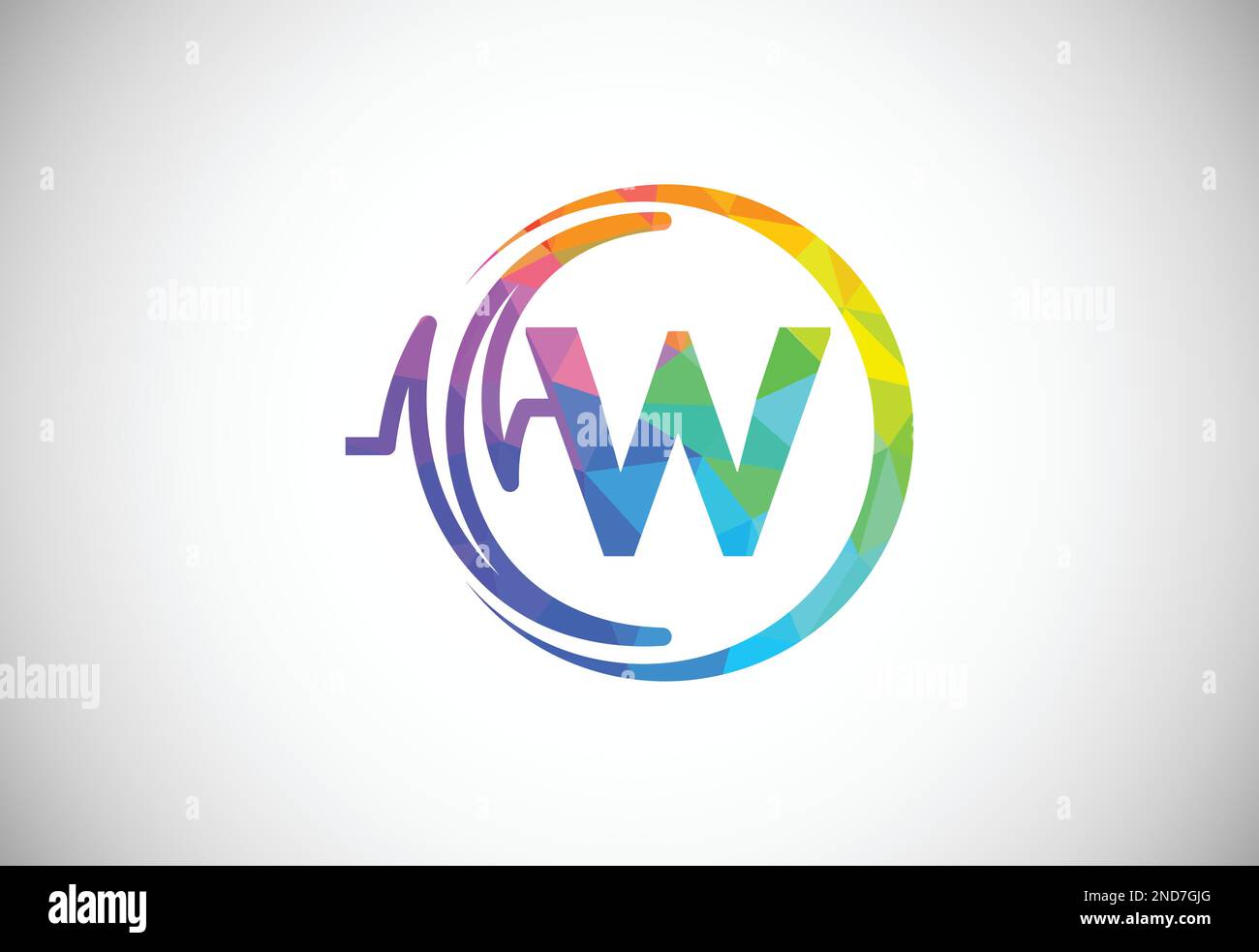 Initial low poly W alphabet with health pulse. Heartbeat logo design ...