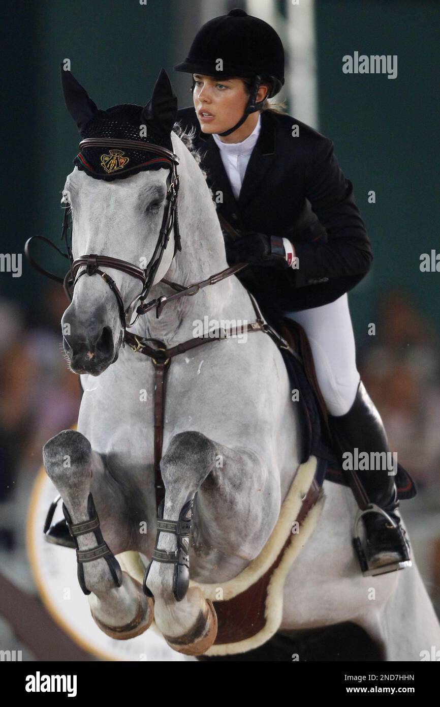 Monaco's Charlotte Casiraghi competes at the Athina Onassis ...