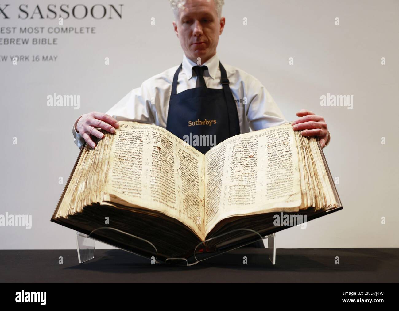 New York, United States. 14th Feb, 2023. The Codex Sassoon Hebrew Bible ...