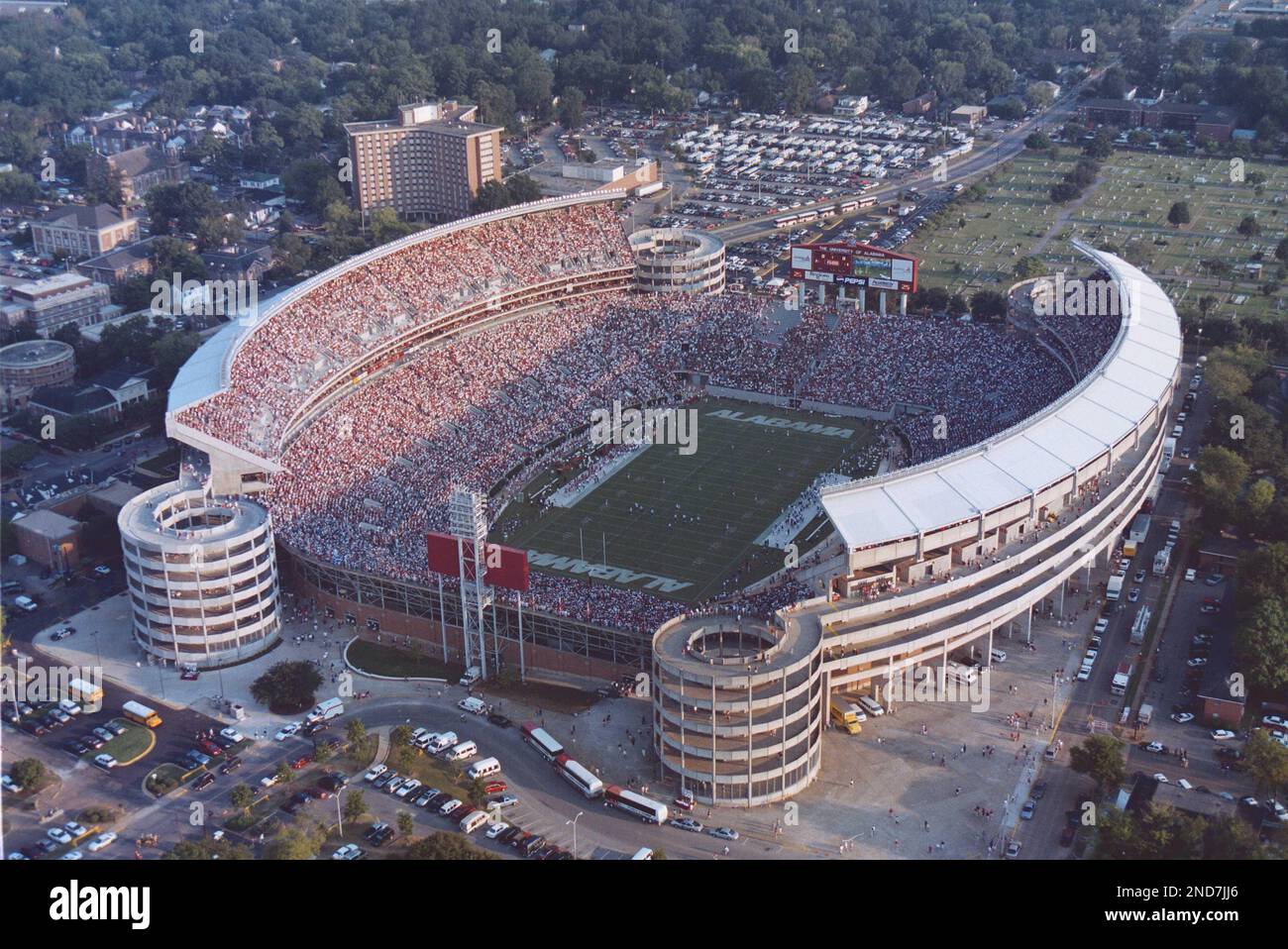 Aerial photograph of Bryant-Denny Stadium in the fall of 1998. The ...