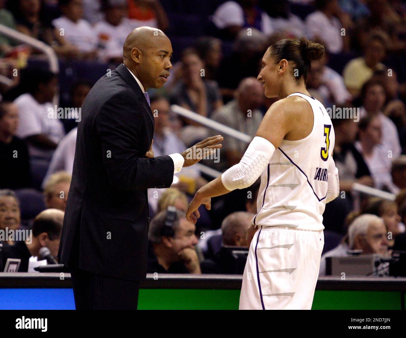 Phoenix Mercury coach Corey Gaines, left, and Diana Taurasi against the ...